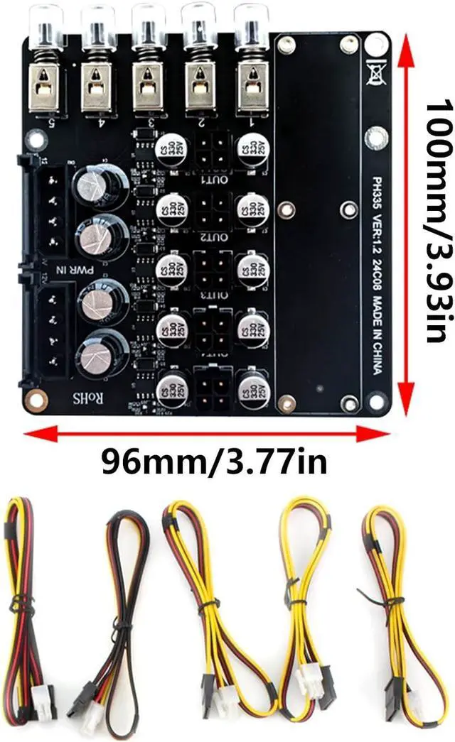 Fowspvzn 2X 4Pin to 4Pin 5/12V Power Supply Board Module Adapter Power ...