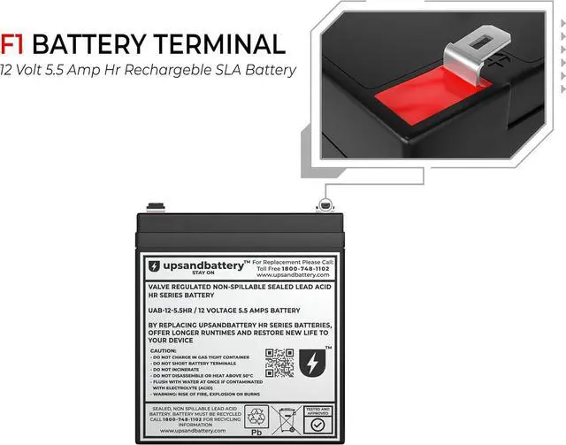 UPSANDBATTERY Compatible Battery for APC UPS SMT2200RM2U - High Rate ...
