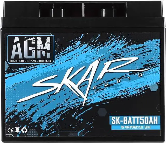 Skar Audio 12V AGM 750 Amp 50Ah High Performance Car Audio Battery with ...