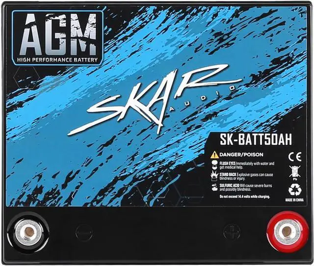 Skar Audio 12V AGM 750 Amp 50Ah High Performance Car Audio Battery with ...