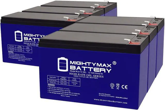 Mighty Max Battery 12V 9AH Gel F2 Replacement Battery Compatible with ...