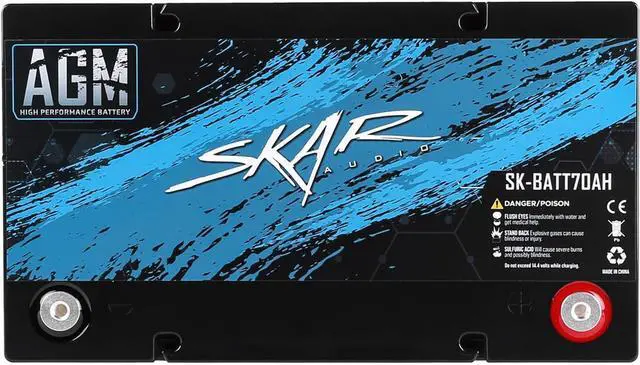 Skar Audio 12V AGM 1,050 Amp 70Ah High Performance Car Audio Battery ...