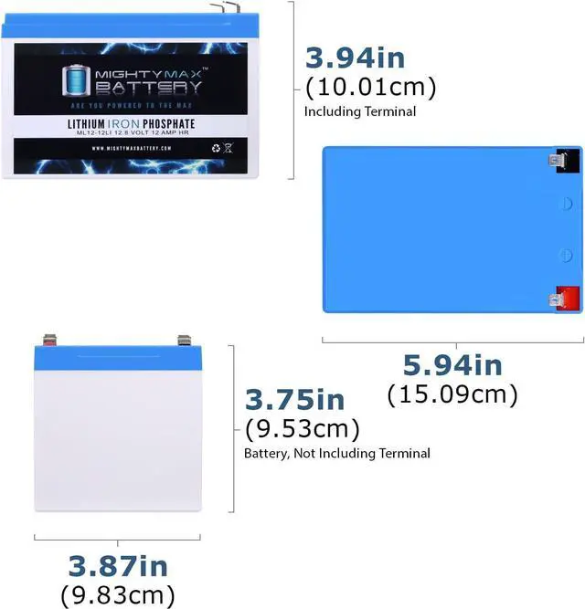 Mighty Max Battery 12V 12Ah Lithium Replacement Battery Compatible with ...