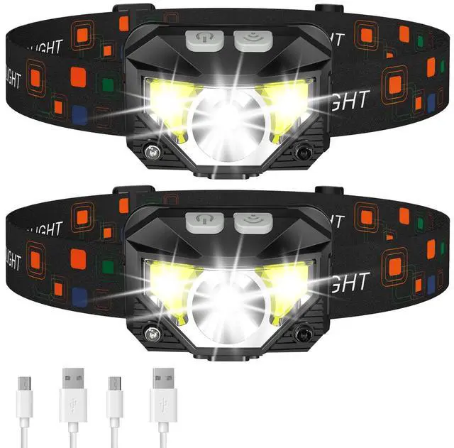 LHKNL Headlamp Flashlight, Lumen Ultra-Light Bright LED Rechargeable ...