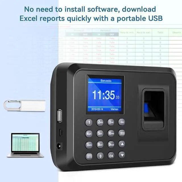 _Mega Brand Time Clocks for Employees Small Business, 2 in 1 Time Clock ...