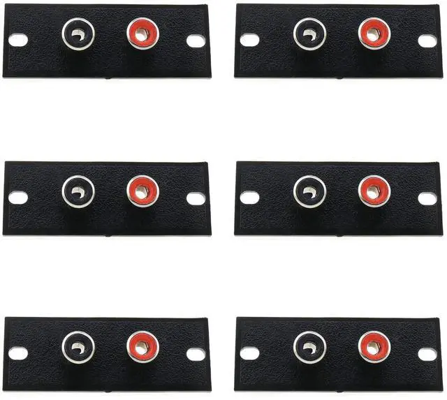 _Mega Brand 6pcs 2 Way RCA Terminal Wall Panel Plate Input Phono ...