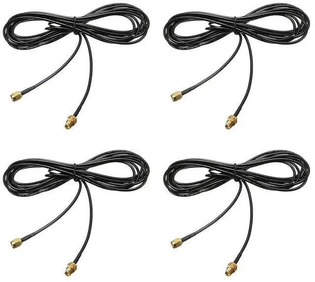 4Pcs 3Meter Fi Extension Cable RP SMA Antenna Connectors - RP SMA ...