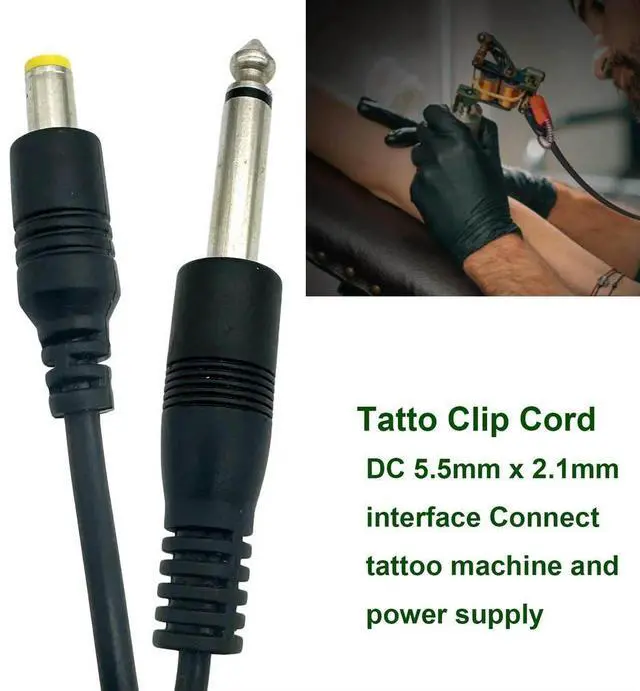1pc Tattoo Clip Cord Tattoo Machine Hook Line Tattoo Pen Power Supply ...