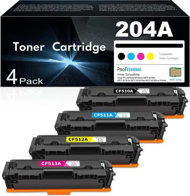 204A Toner Cartridges 4 Pack Replacement for HP 204A Toner CF510A ...