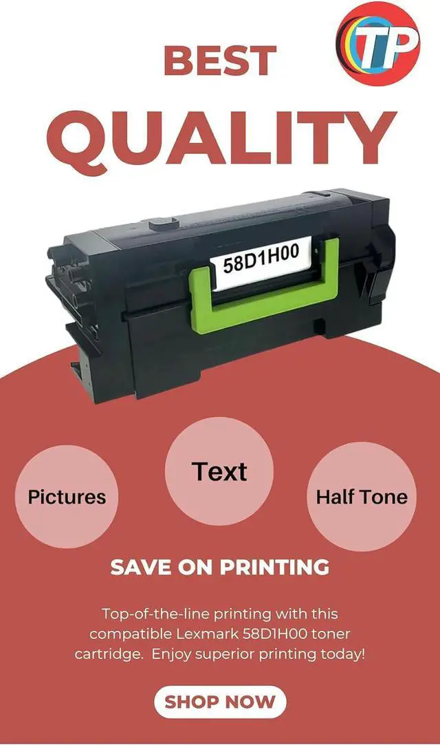 TonerParts Replacement 58D1H00, 58D0HA0, 58D1H0E Toner Cartridge 15,000 ...