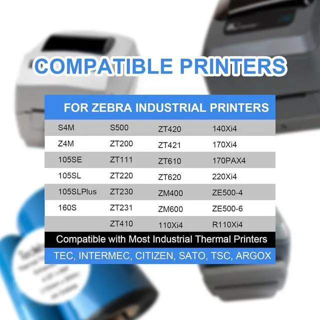 3 Rolls 4.33" x 1476'(110mmx450m) Premium Enhanced Wax Thermal Transfer ...