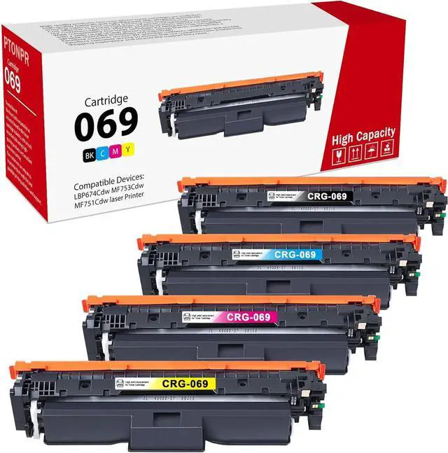 069 069H Toner Cartridge Set (4-Pack, Black Cyan Magenta Yellow ...