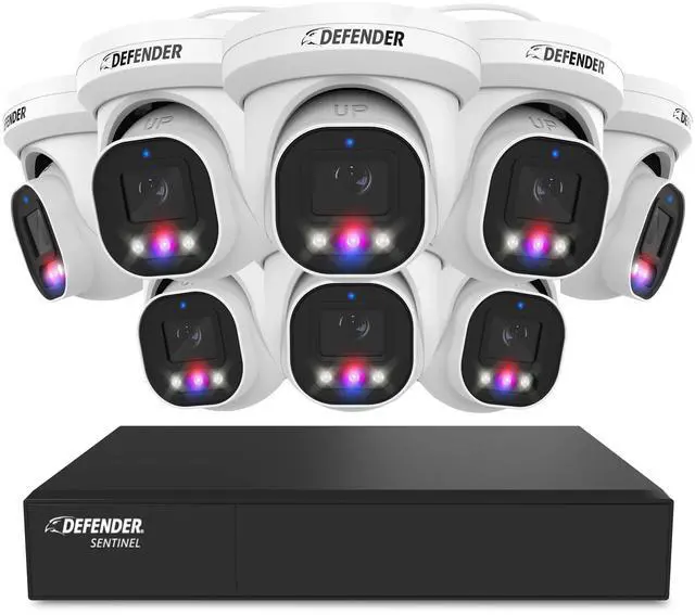 Defender AI POWERED Sentinel Pro Turret 4K Wired 8CH NVR PoE Security ...