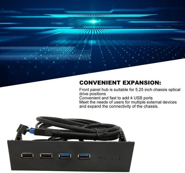 Heayzoki 5.25in Front Panel USB C Hub, USB2.0 2 USB3.0 High Speed ...