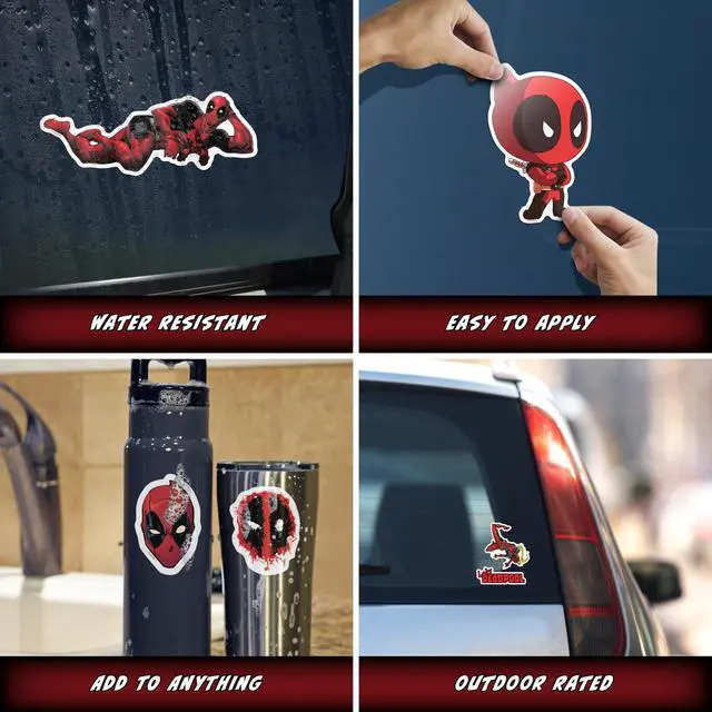 Marvel Deadpool Vinyl Decals - Set of 12 Deadpool Vinyl Car Stickers ...
