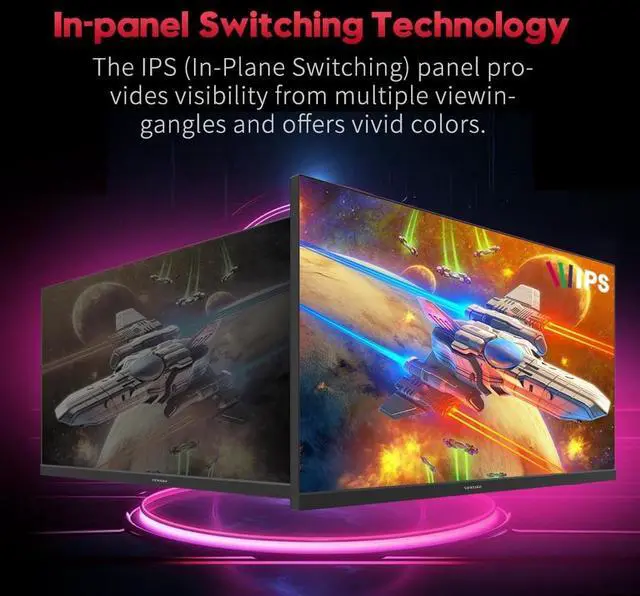 Viewedge 24 inch 4K 60Hz Computer Monitor, 5ms UHD 2160p IPS Monitor ...