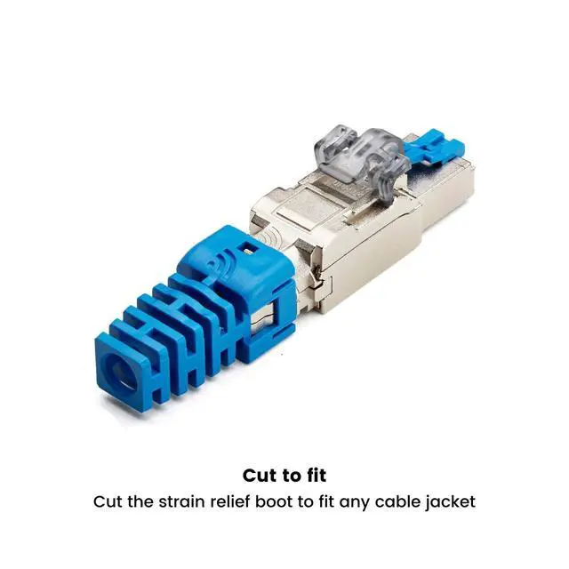TRUE CABLE Cat6A Toolless Field Termination Plug, Shielded STP, PoE++ ...