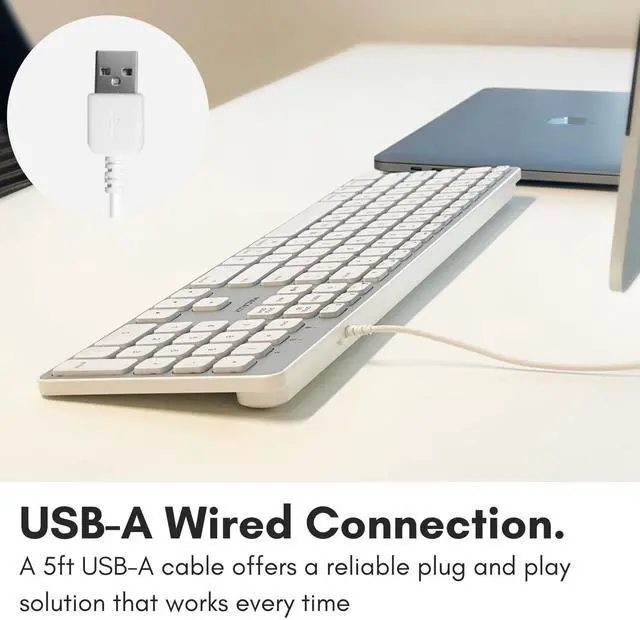 Macally Backlit Wired Keyboard for Mac ^^ Compatible Apple Keyboard with Numeric Keypad ...