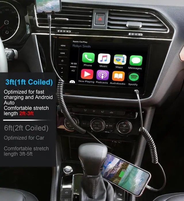 USB C to Lightning Cable [3FT+6FT], 2Pack Coiled iPhone Charger Cable ...