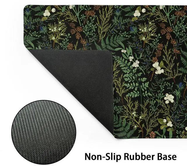 aportt Black Aesthetic Vintage Botanical Gaming Mouse Pad XL Cute ...