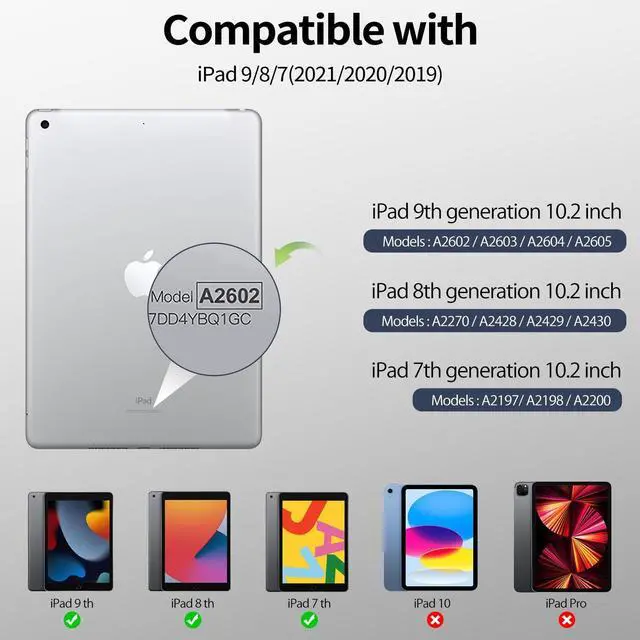 JKSML Case for iPad 9th/8th/7th Generation 10.2 Inch, Case with Pencil ...