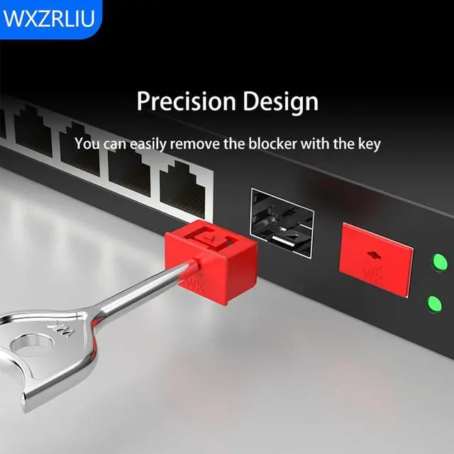 10Pcs SFP Port Lock with 1Keys,Switch Port Lock/Fiber Port Security ...