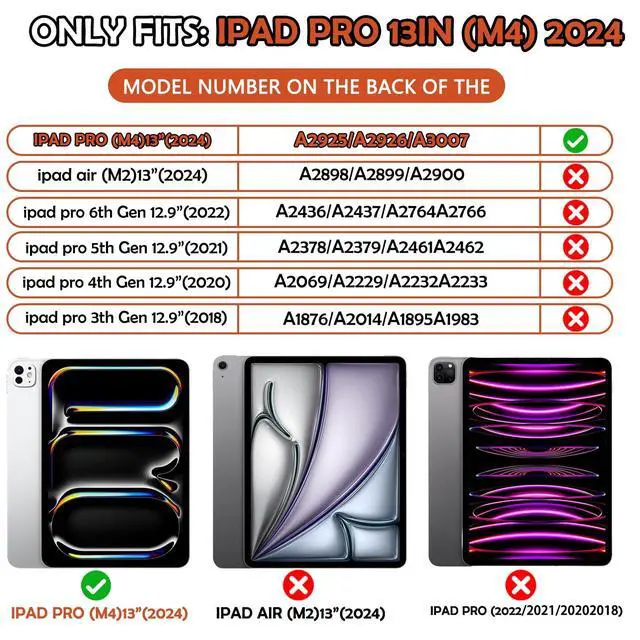 Cabreche Compatible with iPad Pro 13 Inch Case (M5/M4) 2025/2024 with ...