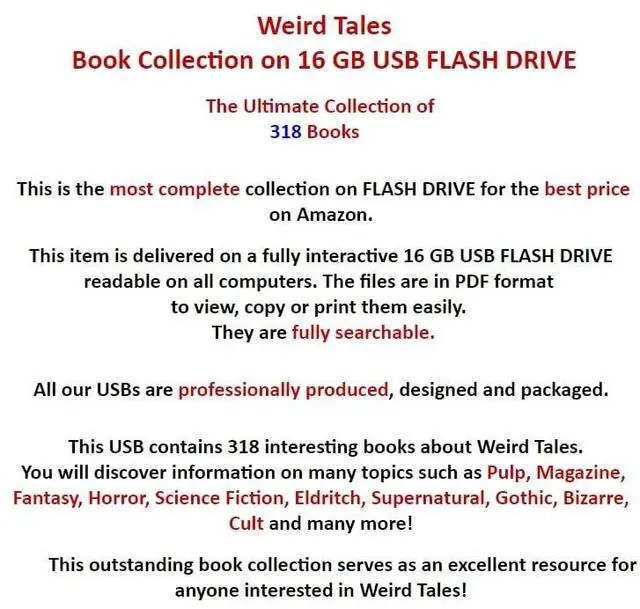 318 Books - Weird Tales - Pulp Magazines Fantasy Horror Science Fiction ...