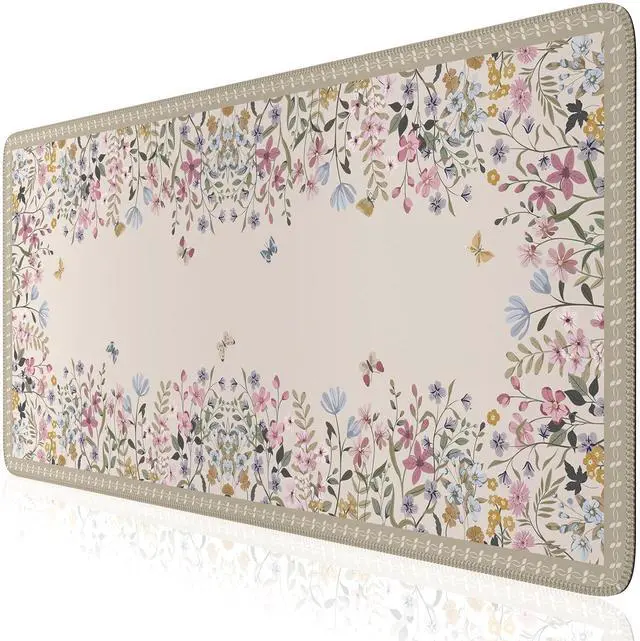 iCasso Floral Desk Mat for Keyboard and Mouse,Cute Gaming Mouse Pad XXL ...