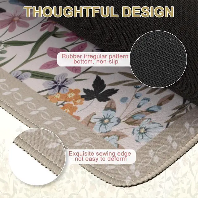 iCasso Floral Desk Mat for Keyboard and Mouse,Cute Gaming Mouse Pad XXL ...