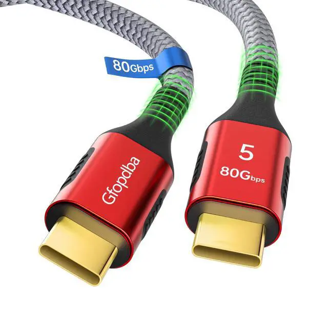 Thunderbolt 5 Cable 2.3FT Compatible, 80Gbps, 120Gbps Bandwidth, PD ...