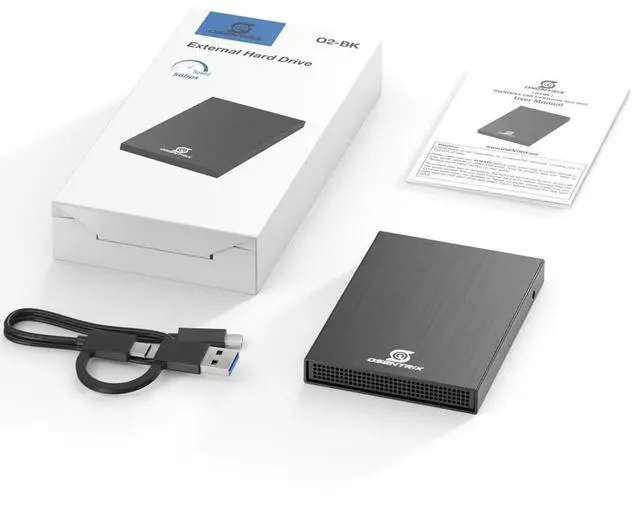 OSENTRiX O2-BK 2TB USB 3.0 Pocket-Size Portable External Hard Drive ...