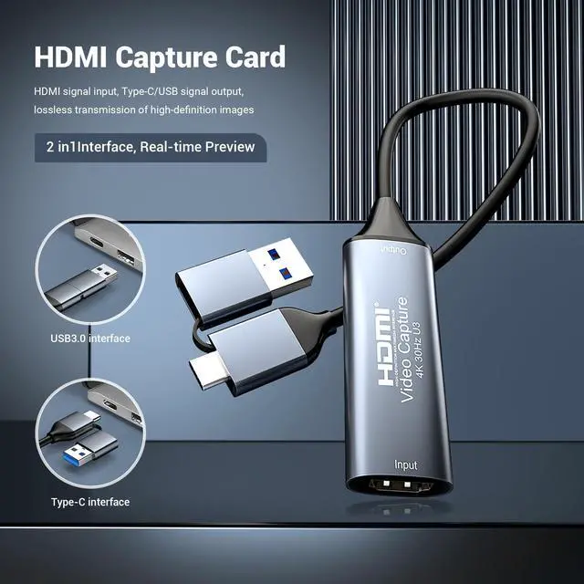 YIMATEECO Video Capture Card,4K 1080P HDMI to USB C/Type C Video ...