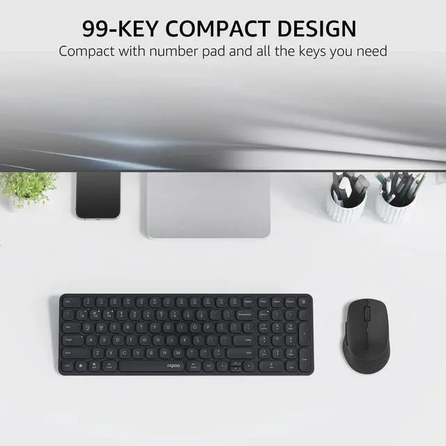 Rapoo Wireless Keyboard and Mouse Combo, Blade-Series E9310M 99-Key ...