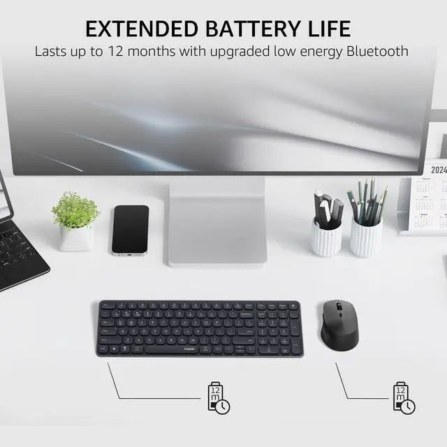 Rapoo Wireless Keyboard and Mouse Combo, Blade-Series E9310M 99-Key ...