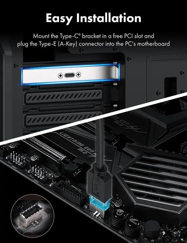 GRAUGEAR 20Gbps USB 3.2 Gen 2x2 USB-C Front Panel Type-C Adapter ...