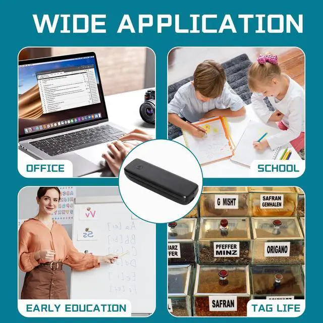 Jomifin Portable Printer for Travel, Inkless Thermal Print with 3 Rolls ...