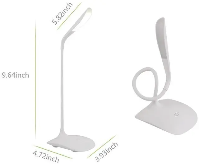 Greaty Portable Touch Control LED Desk Lamp Eye Care Rechargeable ...