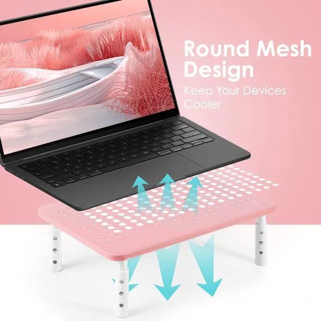 LOTEYIKE Monitor Riser Desktop Stand, Flat Screen TV Monitor Stand ...