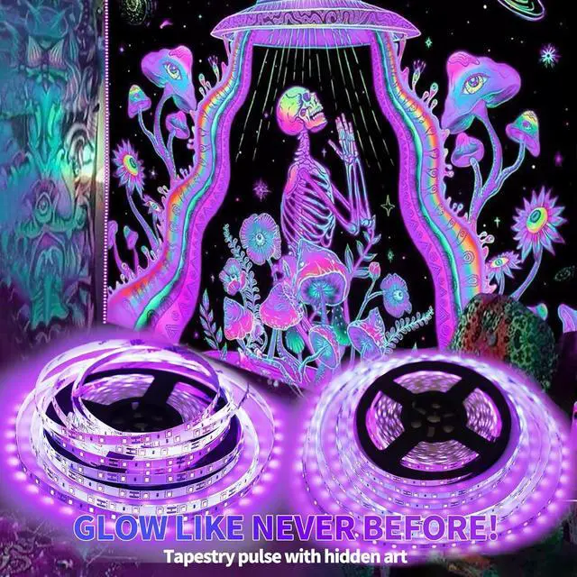 50 Foot Black Light Strip & Remote 900LEDs Dimmable 12V Flexible Black ...