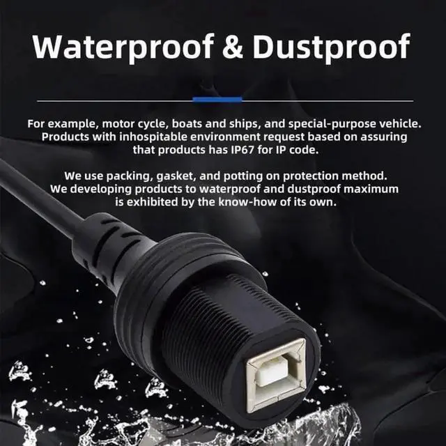 Aomoproing U2-022-1.0M 1m Waterproof Dustproof 480Mbps USB2.0 Standard ...