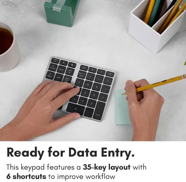 Macally Bluetooth Number Pad for Laptop - Slim Aluminum Design ...