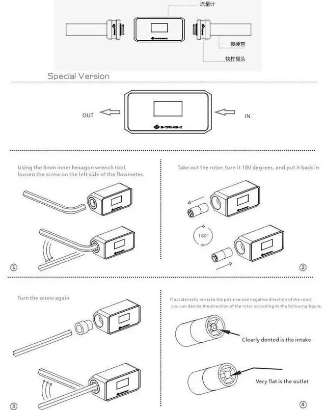 Bykski Water Cooling Digital Flow Meter Temperature Display - Newegg.com
