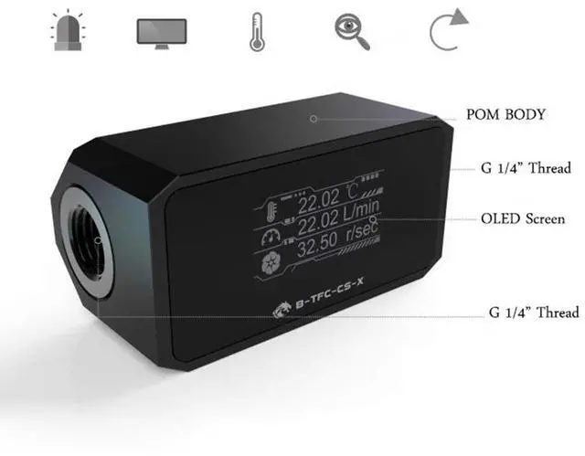 Bykski Water Cooling Digital Flow Meter Temperature Display - Newegg.com