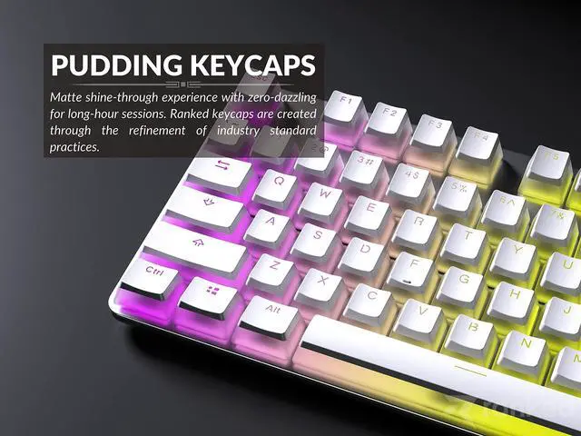 Ranked Pudding PBT Keycaps ^^ 112 Double Shot Translucent ANSI US & ISO ...