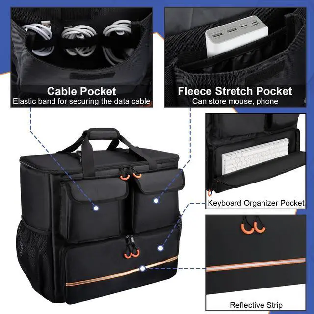 Computer Desktop Mid Tower Large Carrying Case, PC Travel Case for ...