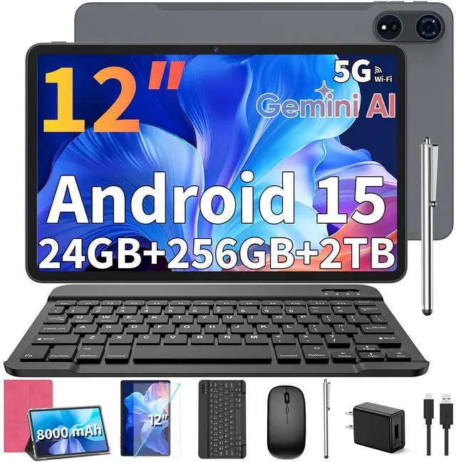 Relndoo 2026 12 Inch Tablet, 24GB8+16 RAM+256 Storage(Expand to 2TB ...