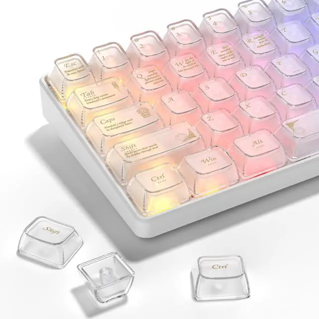 Keycaps - Crystal Clear Jelly Keycaps 60 65 75 100 Percent, Baroque ...