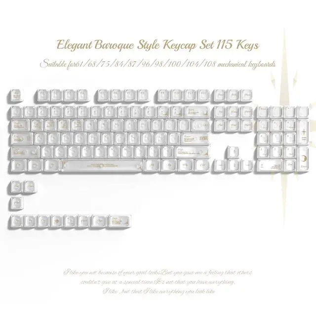 Keycaps - Crystal Clear Jelly Keycaps 60 65 75 100 Percent, Baroque ...