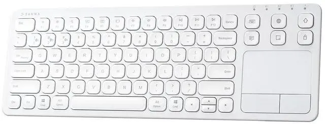 SANWA Multi Device Bluetooth Keyboard with Touchpad, Rechargeable ...